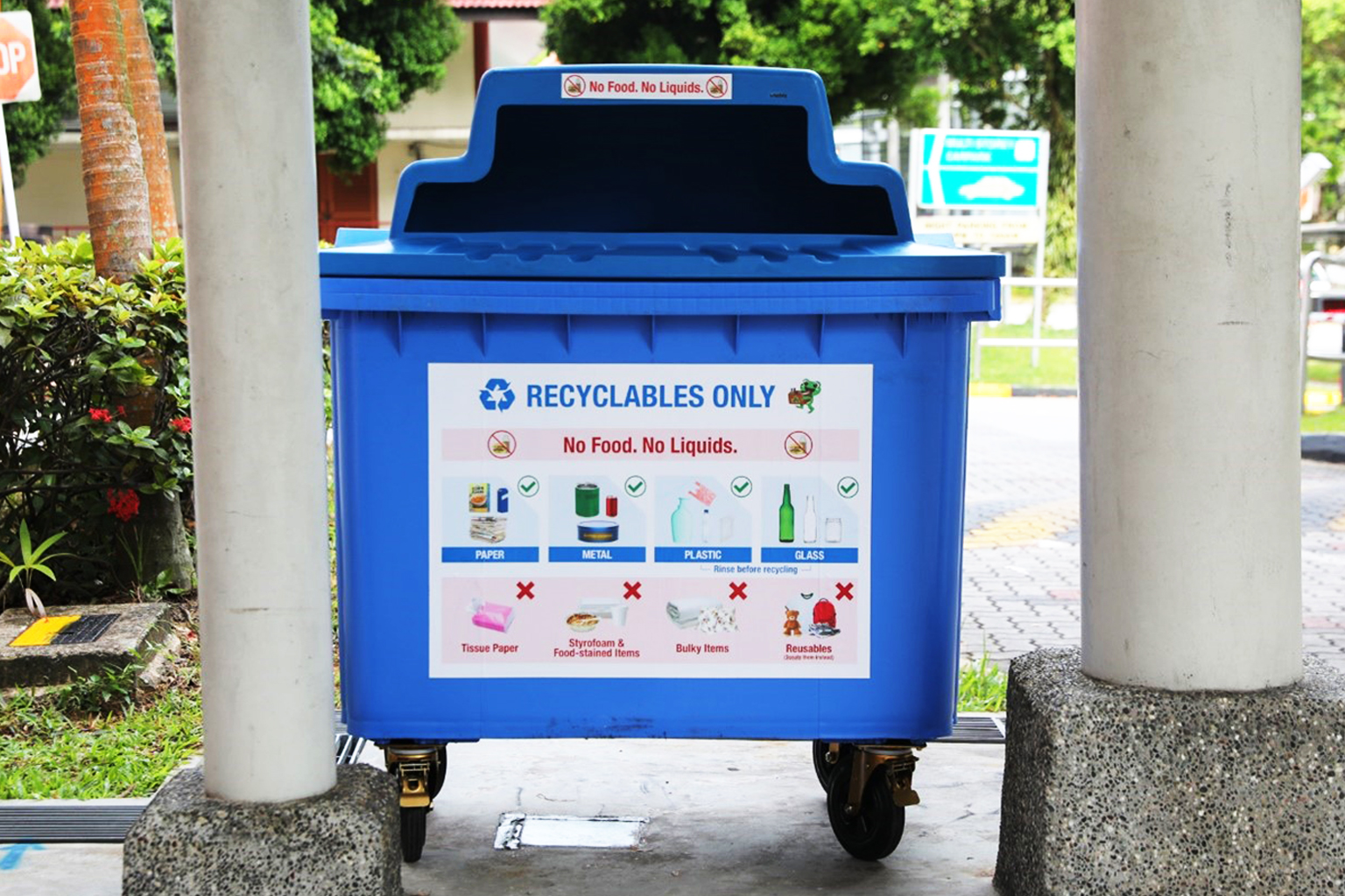 Glass bottles and used tissues: Which goes into the blue recycling bin ...